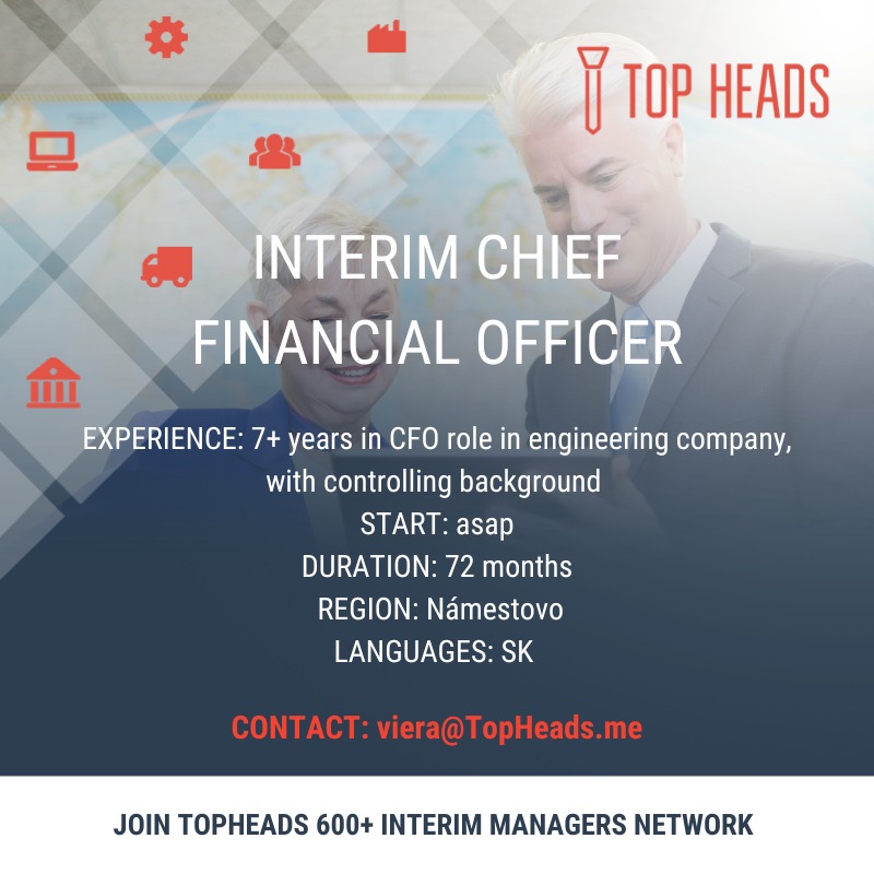 NEW INTERIM PROJECT: CHIEF FINANCIAL OFFICER - CLOSED - TOP HEADS