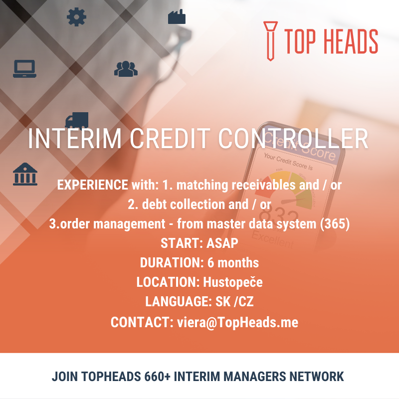 NEW INTERIM PROJECT: CREDIT CONTROLLER - TOP HEADS
